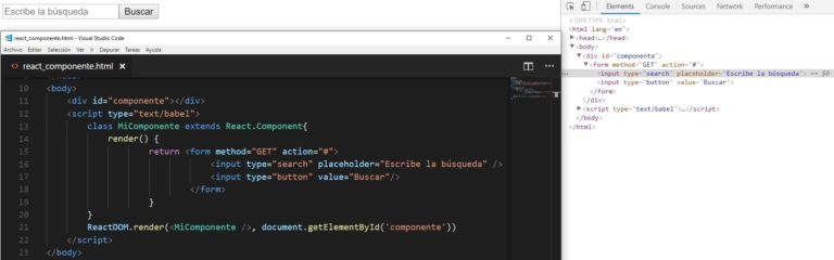Crear un componente con React