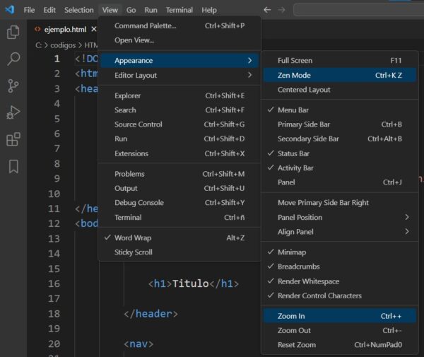 Cómo ampliar y reducir el tamaño del código y de los elementos en ...