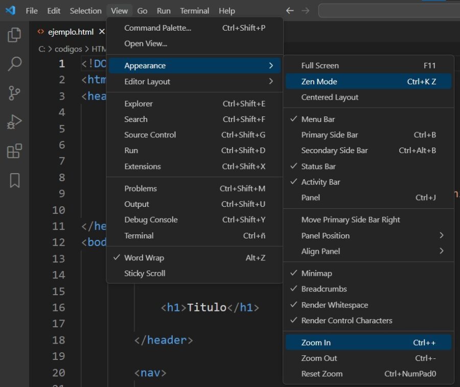 Cómo ampliar y reducir el tamaño del código y de los elementos en ...